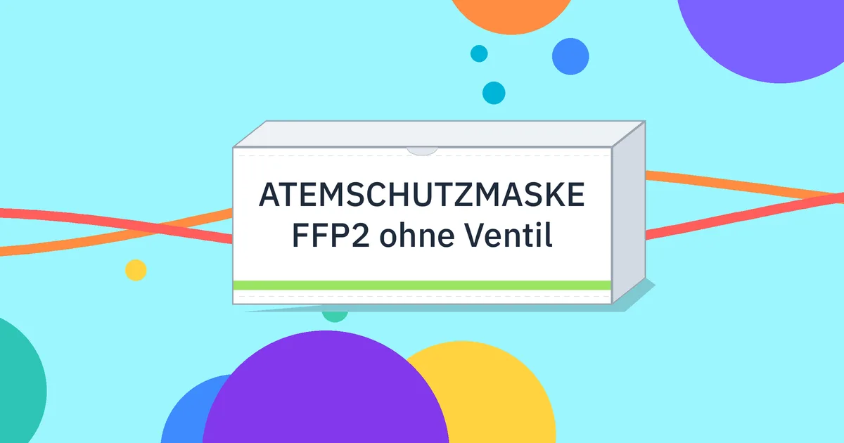 Symbolbild: Packung mit der Aufschrift ATEMSCHUTZMASKE FFP2 ohne Ventil (PZN 16729341) – Verfügbarkeit und Bezug in Apotheken in Frankfurt am Main