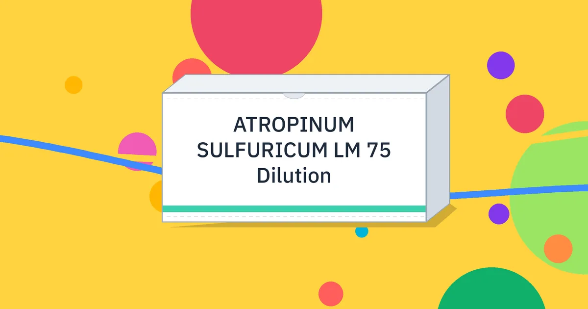 Symbolbild: Packung mit der Aufschrift ATROPINUM SULFURICUM LM 75 Dilution (PZN 13407387) – Verfügbarkeit und Bezug in Apotheken in Frankfurt am Main