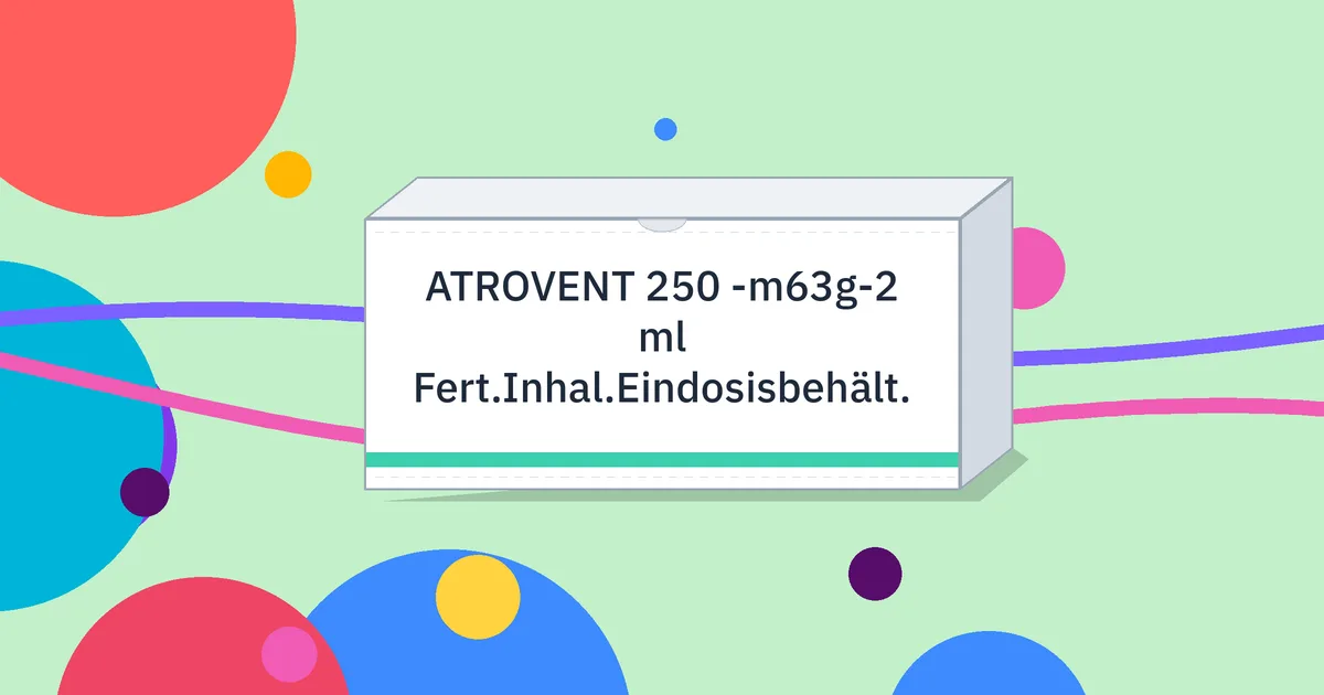 Symbolbild: Packung mit der Aufschrift ATROVENT 250 -m63g-2 ml Fert.Inhal.Eindosisbehält. (PZN 00539897) – Verfügbarkeit und Bezug in Apotheken in Frankfurt am Main