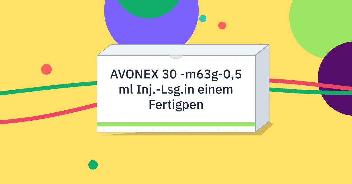 Symbolbild: Packung mit der Aufschrift AVONEX 30 -m63g-0,5 ml Inj.-Lsg.in einem Fertigpen (PZN 10026041) – Verfügbarkeit und Bezug in Apotheken in Frankfurt am Main