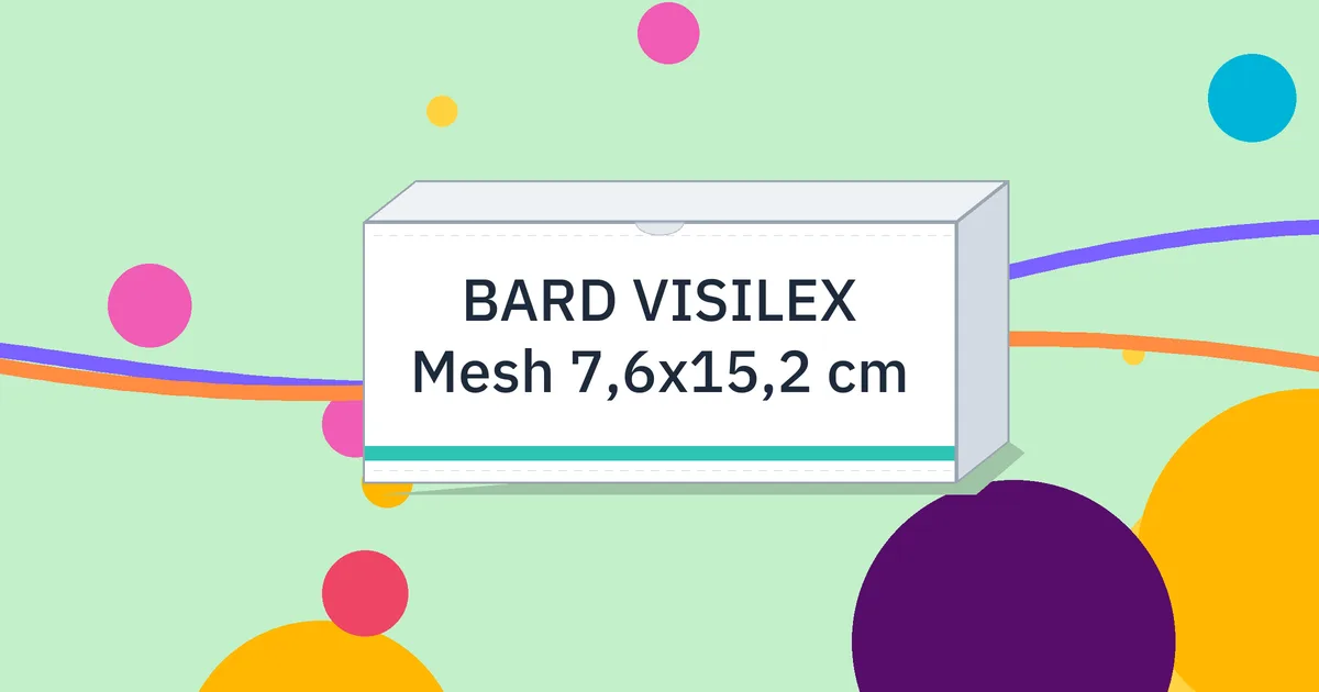 Symbolbild: Packung mit der Aufschrift BARD VISILEX Mesh 7,6x15,2 cm (PZN 03751267) – Verfügbarkeit und Bezug in Apotheken in Frankfurt am Main