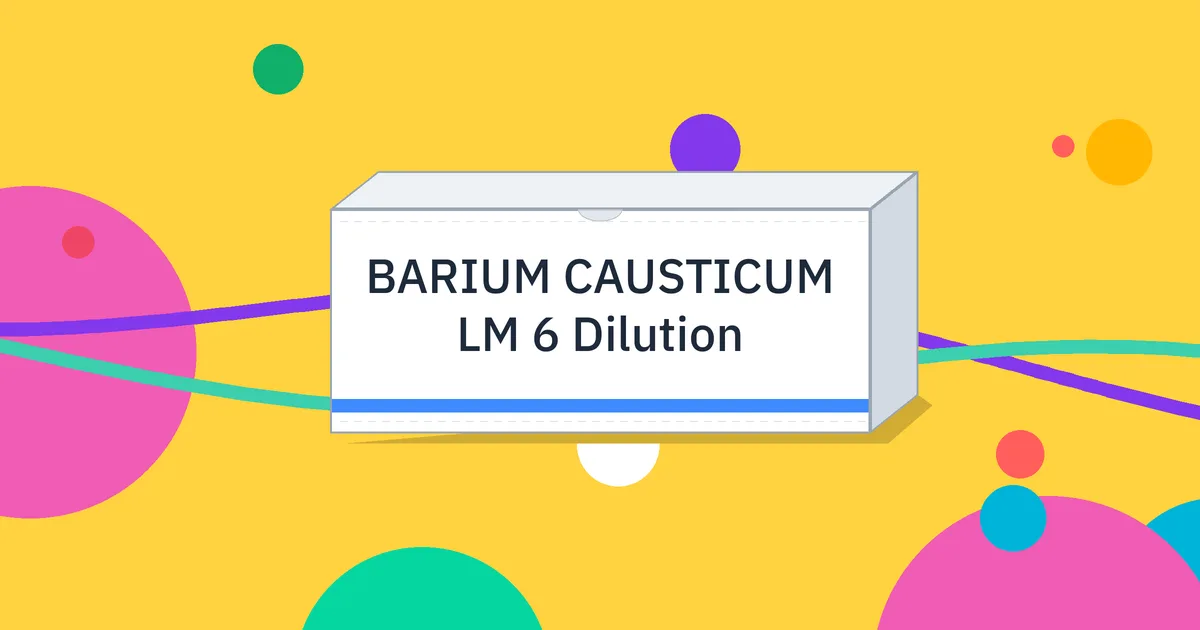 Symbolbild: Packung mit der Aufschrift BARIUM CAUSTICUM LM 6 Dilution (PZN 13376416) – Verfügbarkeit und Bezug in Apotheken in Frankfurt am Main