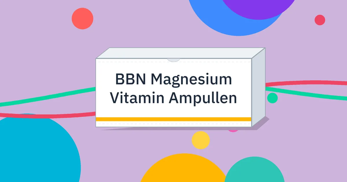 Symbolbild: Packung mit der Aufschrift BBN Magnesium Vitamin Ampullen (PZN 05351810) – Verfügbarkeit und Bezug in Apotheken in Frankfurt am Main