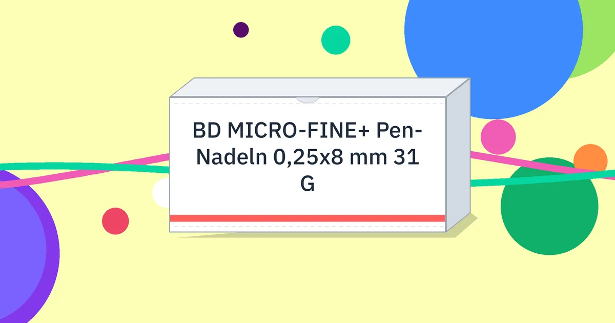 Symbolbild: Packung mit der Aufschrift BD MICRO-FINE+ Pen-Nadeln 0,25x8 mm 31 G (PZN 13579527) – Verfügbarkeit und Bezug in Apotheken in Frankfurt am Main