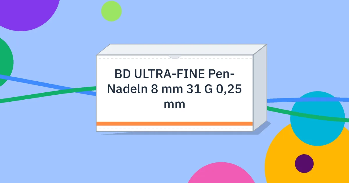 Symbolbild: Packung mit der Aufschrift BD ULTRA-FINE Pen-Nadeln 8 mm 31 G 0,25 mm (PZN 16327186) – Verfügbarkeit und Bezug in Apotheken in Frankfurt am Main