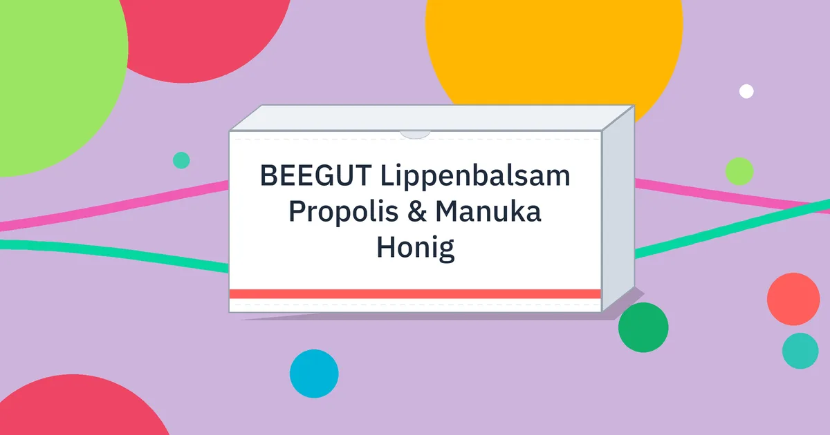 Symbolbild: Packung mit der Aufschrift BEEGUT Lippenbalsam Propolis & Manuka Honig (PZN 17756340) – Verfügbarkeit und Bezug in Apotheken in Frankfurt am Main