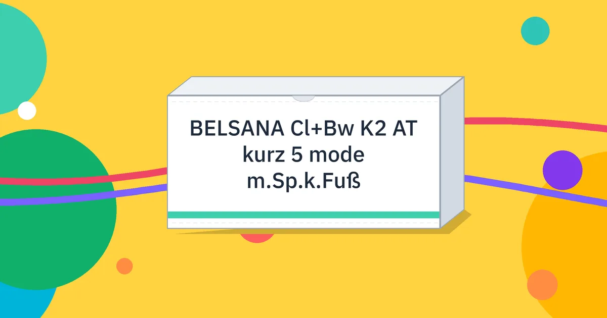 Symbolbild: Packung mit der Aufschrift BELSANA Cl+Bw K2 AT kurz 5 mode m.Sp.k.Fuß (PZN 12253373) – Verfügbarkeit und Bezug in Apotheken in Frankfurt am Main