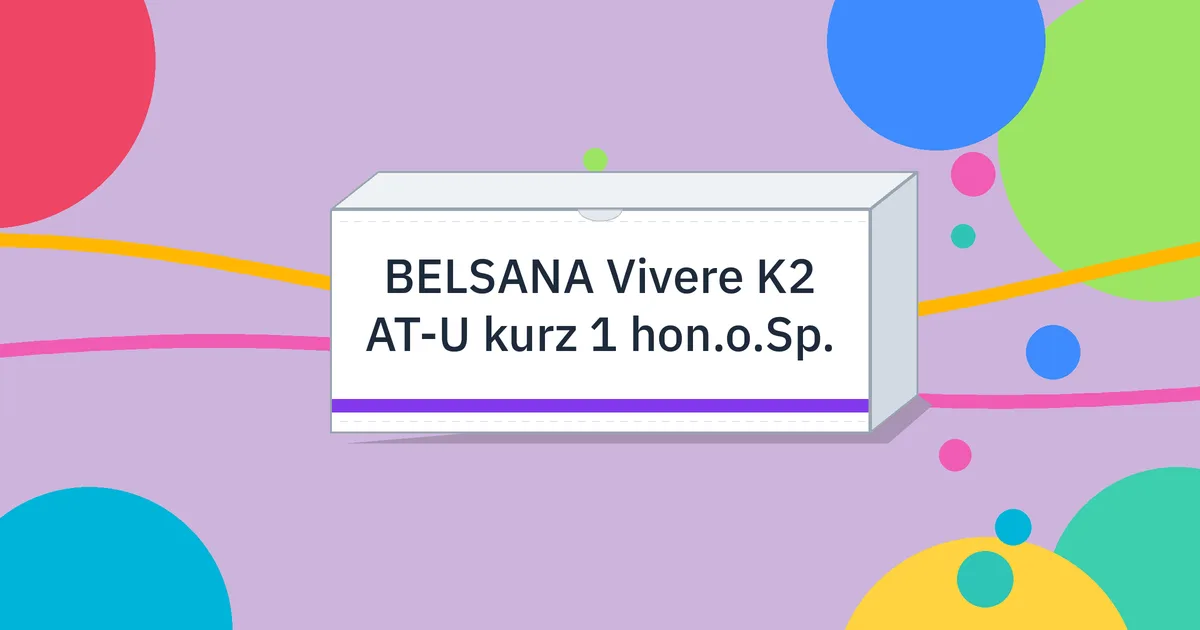 Symbolbild: Packung mit der Aufschrift BELSANA Vivere K2 AT-U kurz 1 hon.o.Sp. (PZN 08535284) – Verfügbarkeit und Bezug in Apotheken in Frankfurt am Main