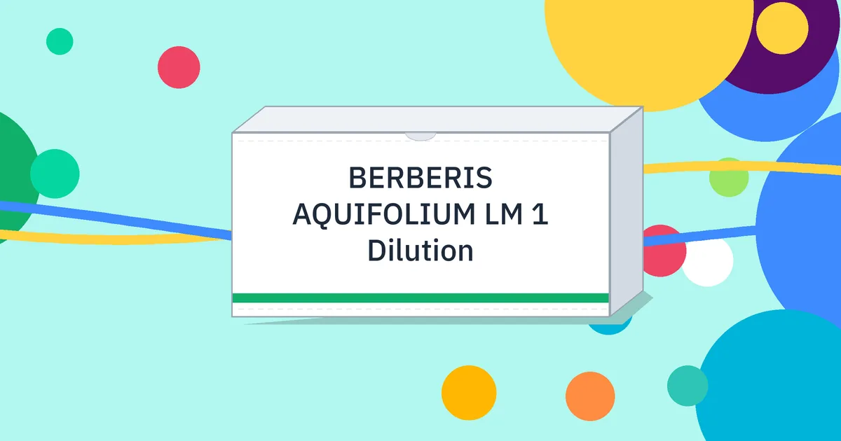 Symbolbild: Packung mit der Aufschrift BERBERIS AQUIFOLIUM LM 1 Dilution (PZN 13382859) – Verfügbarkeit und Bezug in Apotheken in Frankfurt am Main