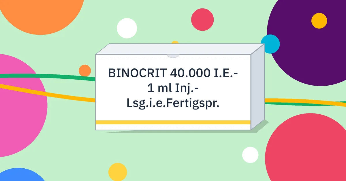 Symbolbild: Packung mit der Aufschrift BINOCRIT 40.000 I.E.-1 ml Inj.-Lsg.i.e.Fertigspr. (PZN 16352333) – Verfügbarkeit und Bezug in Apotheken in Frankfurt am Main