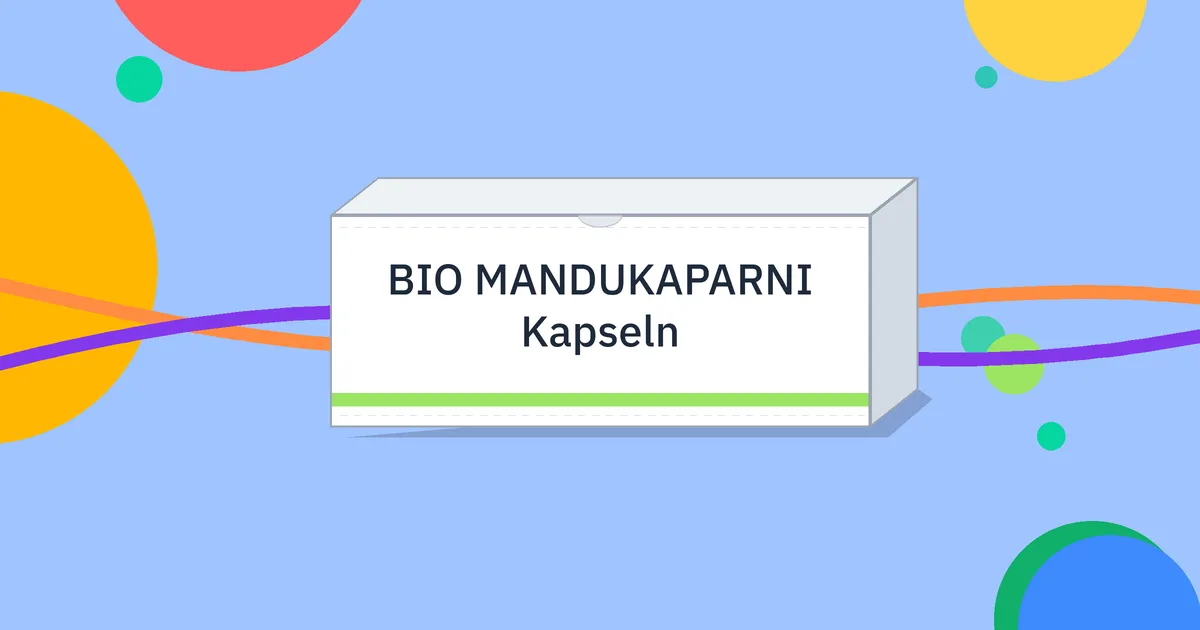 Symbolbild: Packung mit der Aufschrift BIO MANDUKAPARNI Kapseln (PZN 16707517) – Verfügbarkeit und Bezug in Apotheken in Frankfurt am Main
