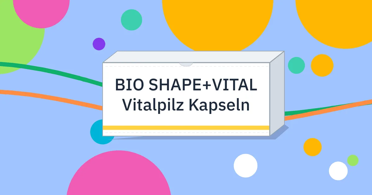 Symbolbild: Packung mit der Aufschrift BIO SHAPE+VITAL Vitalpilz Kapseln (PZN 19860455) – Verfügbarkeit und Bezug in Apotheken in Frankfurt am Main