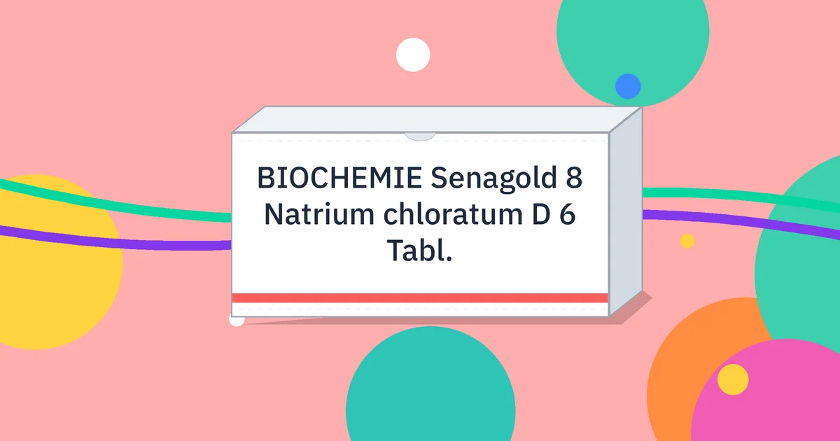 Symbolbild: Packung mit der Aufschrift BIOCHEMIE Senagold 8 Natrium chloratum D 6 Tabl. (PZN 06827462) – Verfügbarkeit und Bezug in Apotheken in Frankfurt am Main