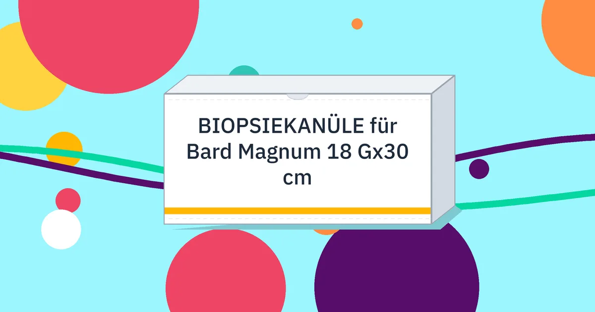Symbolbild: Packung mit der Aufschrift BIOPSIEKANÜLE für Bard Magnum 18 Gx30 cm (PZN 04662904) – Verfügbarkeit und Bezug in Apotheken in Frankfurt am Main