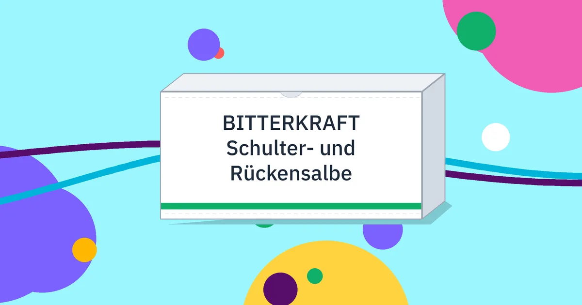 Symbolbild: Packung mit der Aufschrift BITTERKRAFT Schulter- und Rückensalbe (PZN 19149176) – Verfügbarkeit und Bezug in Apotheken in Frankfurt am Main