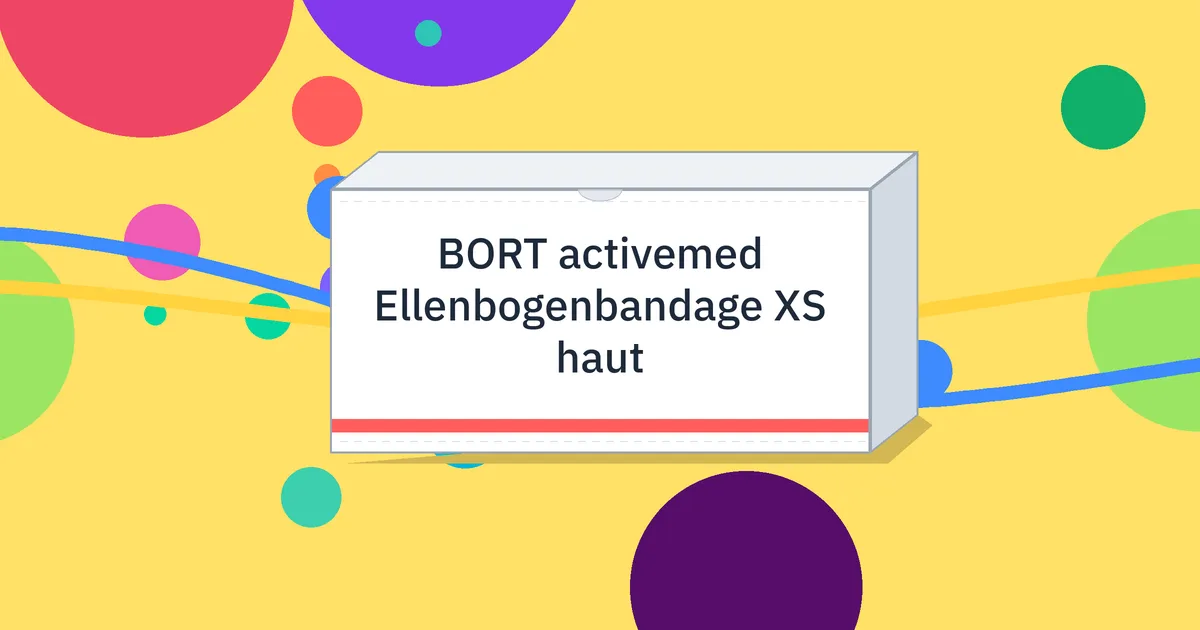Symbolbild: Packung mit der Aufschrift BORT activemed Ellenbogenbandage XS haut (PZN 10024349) – Verfügbarkeit und Bezug in Apotheken in Frankfurt am Main