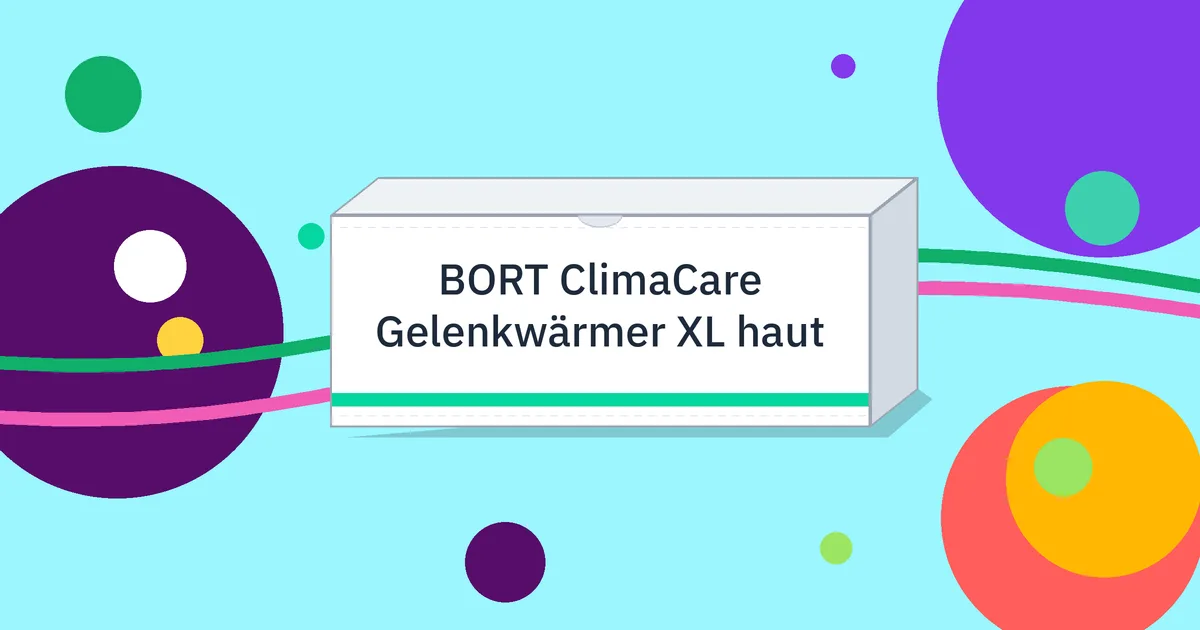 Symbolbild: Packung mit der Aufschrift BORT ClimaCare Gelenkwärmer XL haut (PZN 01593775) – Verfügbarkeit und Bezug in Apotheken in Frankfurt am Main