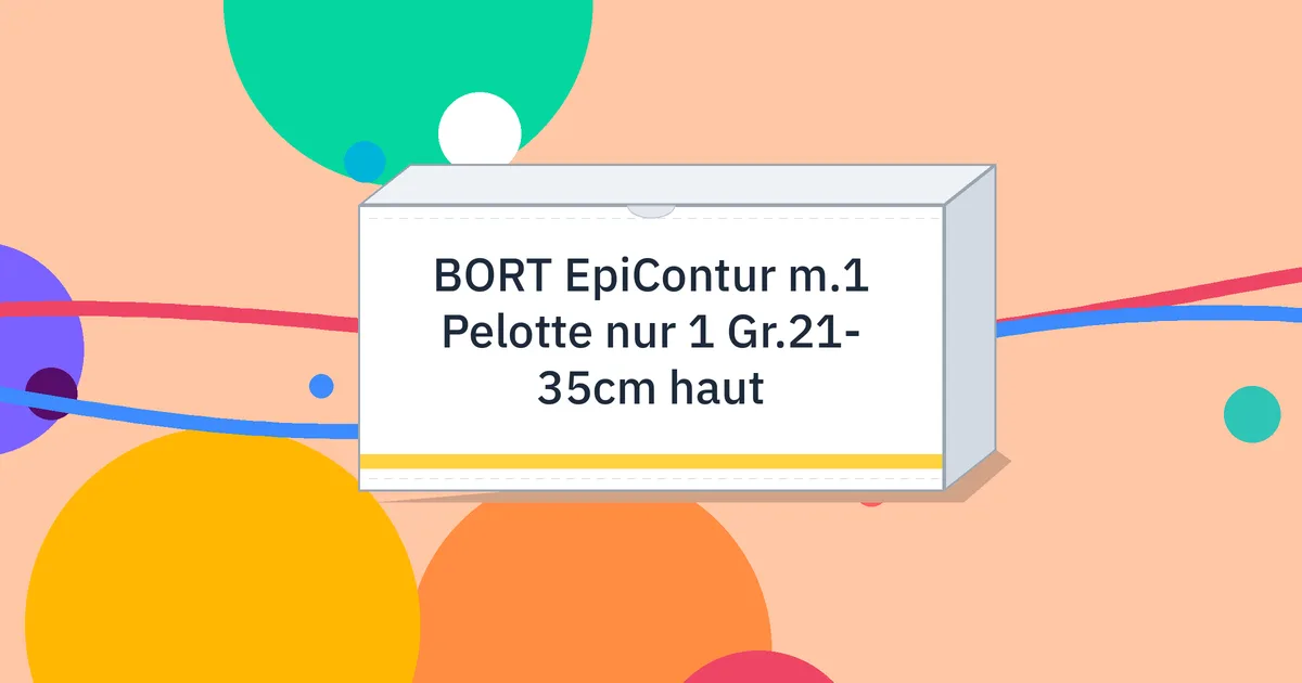 Symbolbild: Packung mit der Aufschrift BORT EpiContur m.1 Pelotte nur 1 Gr.21-35cm haut (PZN 11582028) – Verfügbarkeit und Bezug in Apotheken in Frankfurt am Main