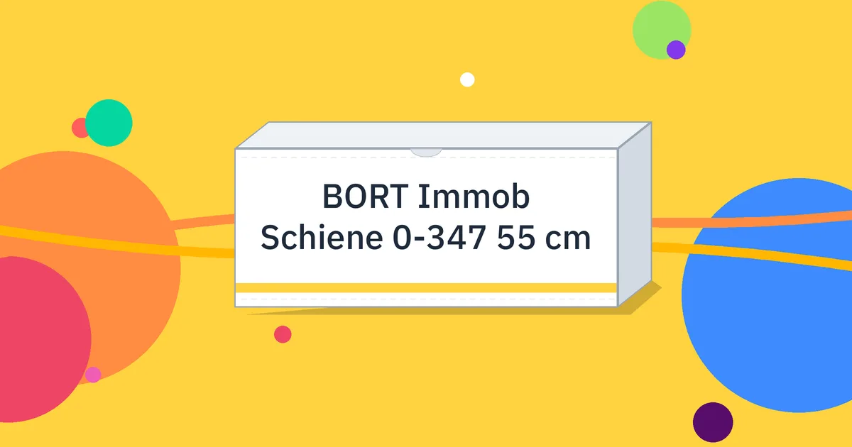 Symbolbild: Packung mit der Aufschrift BORT Immob Schiene 0-347 55 cm (PZN 00946970) – Verfügbarkeit und Bezug in Apotheken in Frankfurt am Main