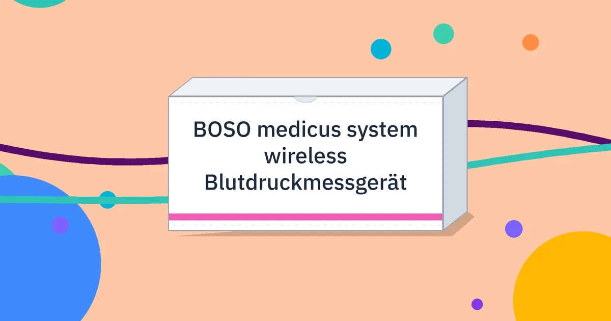 Symbolbild: Packung mit der Aufschrift BOSO medicus system wireless Blutdruckmessgerät (PZN 12646003) – Verfügbarkeit und Bezug in Apotheken in Frankfurt am Main