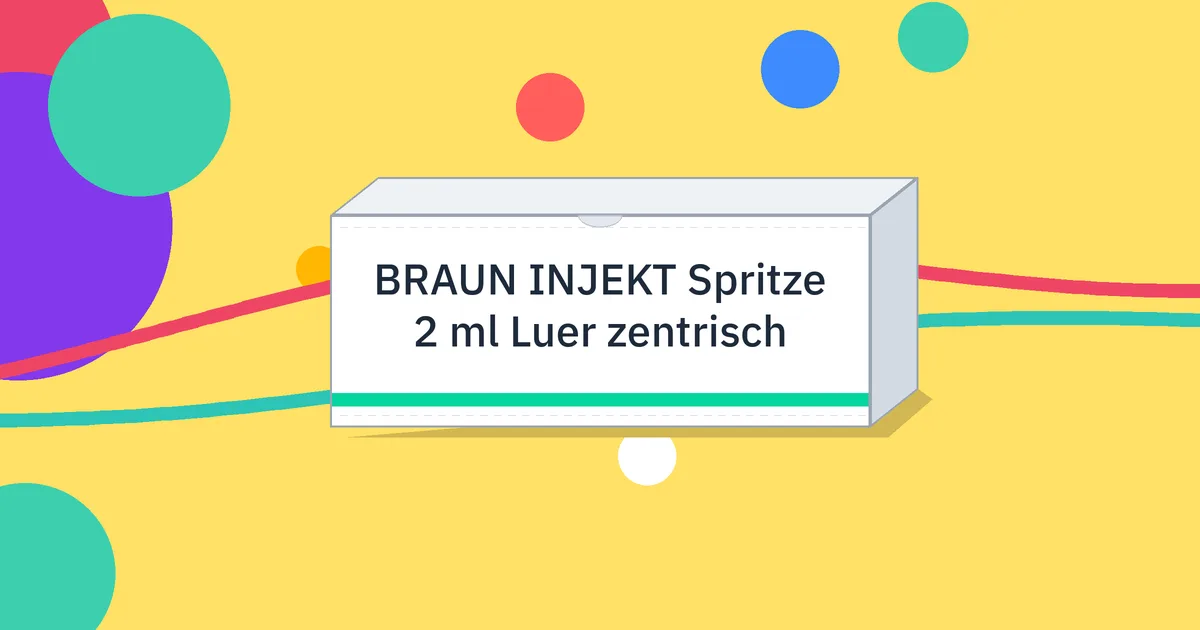 Symbolbild: Packung mit der Aufschrift BRAUN INJEKT Spritze 2 ml Luer zentrisch (PZN 08482346) – Verfügbarkeit und Bezug in Apotheken in Frankfurt am Main