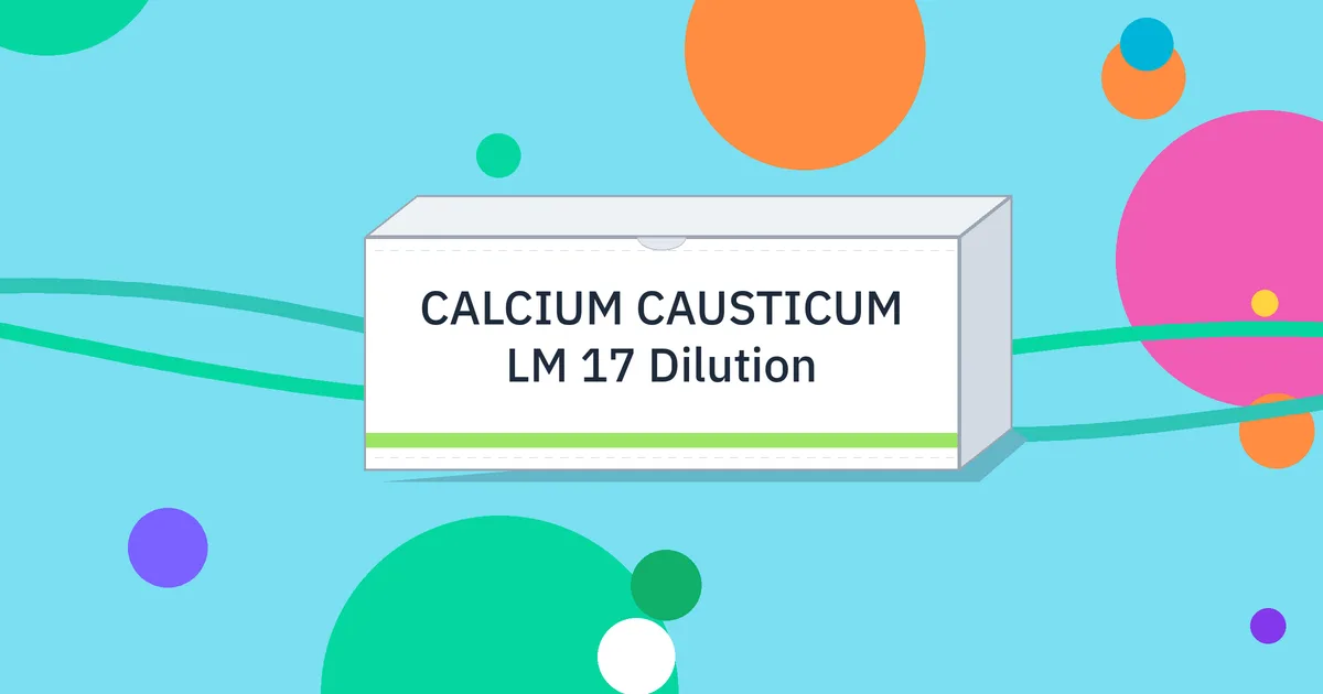 Symbolbild: Packung mit der Aufschrift CALCIUM CAUSTICUM LM 17 Dilution (PZN 12803980) – Verfügbarkeit und Bezug in Apotheken in Frankfurt am Main