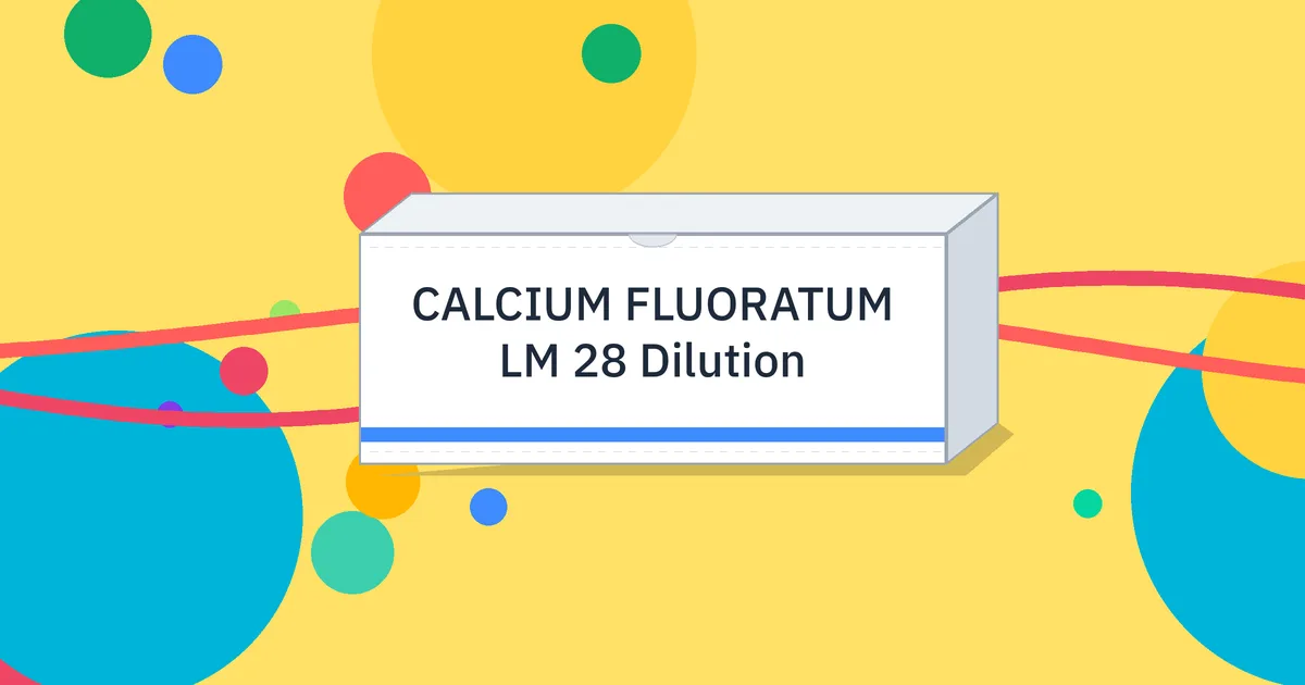 Symbolbild: Packung mit der Aufschrift CALCIUM FLUORATUM LM 28 Dilution (PZN 12804531) – Verfügbarkeit und Bezug in Apotheken in Frankfurt am Main