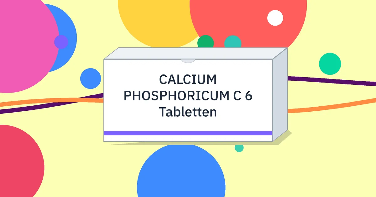 Symbolbild: Packung mit der Aufschrift CALCIUM PHOSPHORICUM C 6 Tabletten (PZN 04209518) – Verfügbarkeit und Bezug in Apotheken in Frankfurt am Main