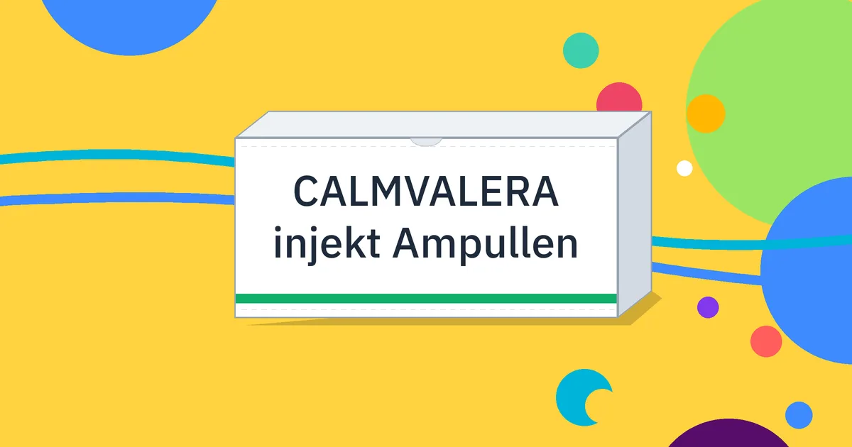 Symbolbild: Packung mit der Aufschrift CALMVALERA injekt Ampullen (PZN 13702749) – Verfügbarkeit und Bezug in Apotheken in Frankfurt am Main