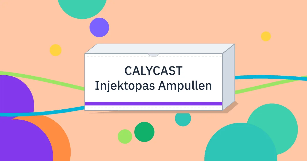 Symbolbild: Packung mit der Aufschrift CALYCAST Injektopas Ampullen (PZN 14406993) – Verfügbarkeit und Bezug in Apotheken in Frankfurt am Main