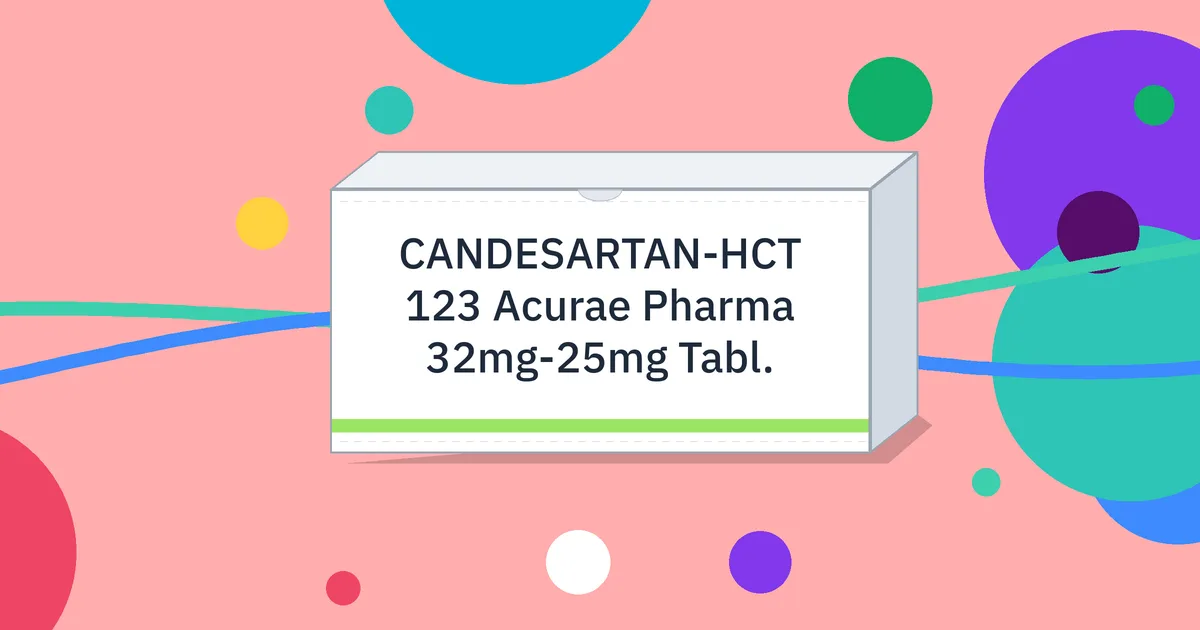 Symbolbild: Packung mit der Aufschrift CANDESARTAN-HCT 123 Acurae Pharma 32mg-25mg Tabl. (PZN 19266551) – Verfügbarkeit und Bezug in Apotheken in Frankfurt am Main