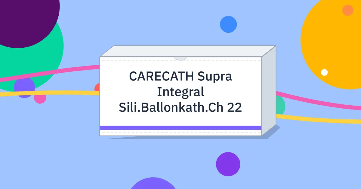 Symbolbild: Packung mit der Aufschrift CARECATH Supra Integral Sili.Ballonkath.Ch 22 (PZN 10198173) – Verfügbarkeit und Bezug in Apotheken in Frankfurt am Main