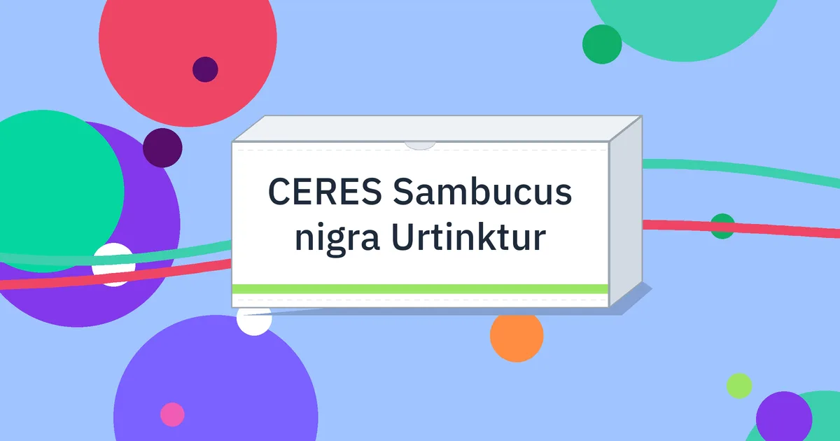 Symbolbild: Packung mit der Aufschrift CERES Sambucus nigra Urtinktur (PZN 00241086) – Verfügbarkeit und Bezug in Apotheken in Frankfurt am Main