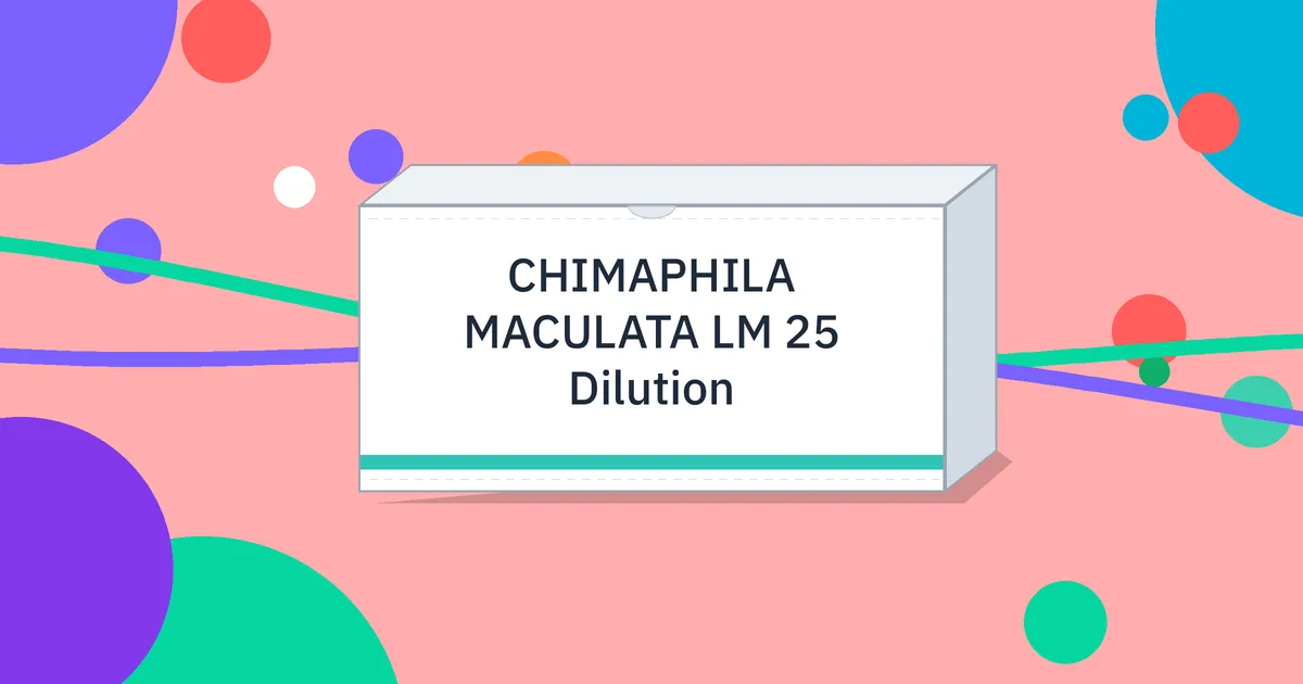 Symbolbild: Packung mit der Aufschrift CHIMAPHILA MACULATA LM 25 Dilution (PZN 13441941) – Verfügbarkeit und Bezug in Apotheken in Frankfurt am Main