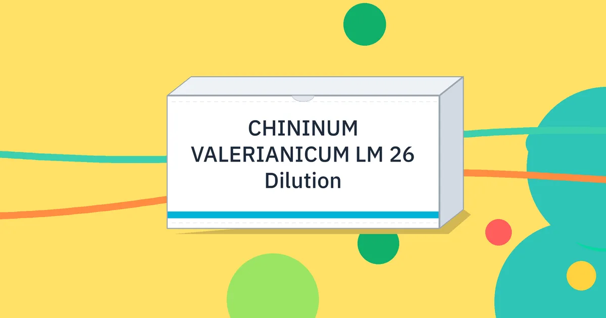 Symbolbild: Packung mit der Aufschrift CHININUM VALERIANICUM LM 26 Dilution (PZN 13442892) – Verfügbarkeit und Bezug in Apotheken in Frankfurt am Main
