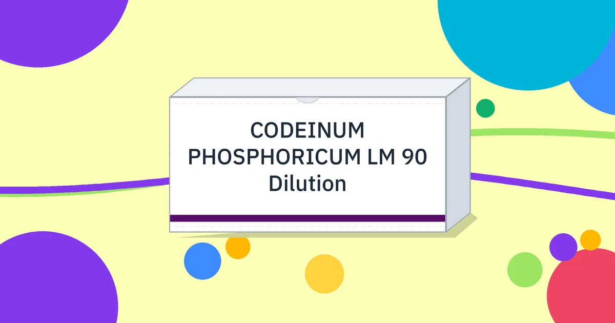 Symbolbild: Packung mit der Aufschrift CODEINUM PHOSPHORICUM LM 90 Dilution (PZN 12830238) – Verfügbarkeit und Bezug in Apotheken in Frankfurt am Main