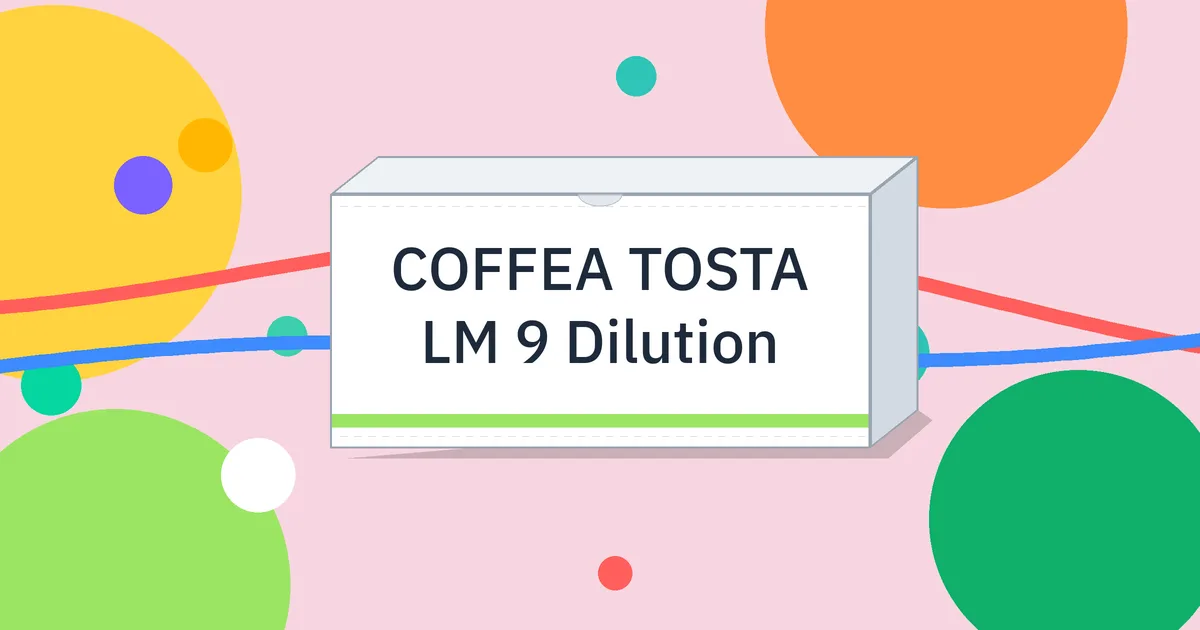 Symbolbild: Packung mit der Aufschrift COFFEA TOSTA LM 9 Dilution (PZN 12831278) – Verfügbarkeit und Bezug in Apotheken in Frankfurt am Main