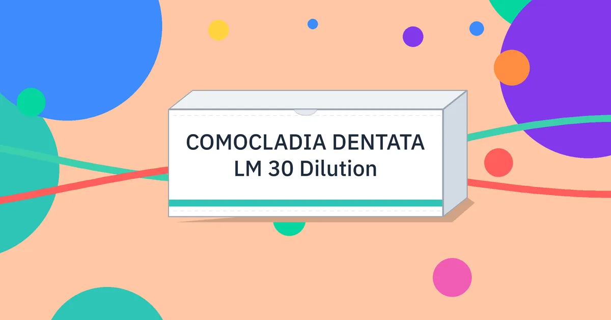 Symbolbild: Packung mit der Aufschrift COMOCLADIA DENTATA LM 30 Dilution (PZN 13449440) – Verfügbarkeit und Bezug in Apotheken in Frankfurt am Main