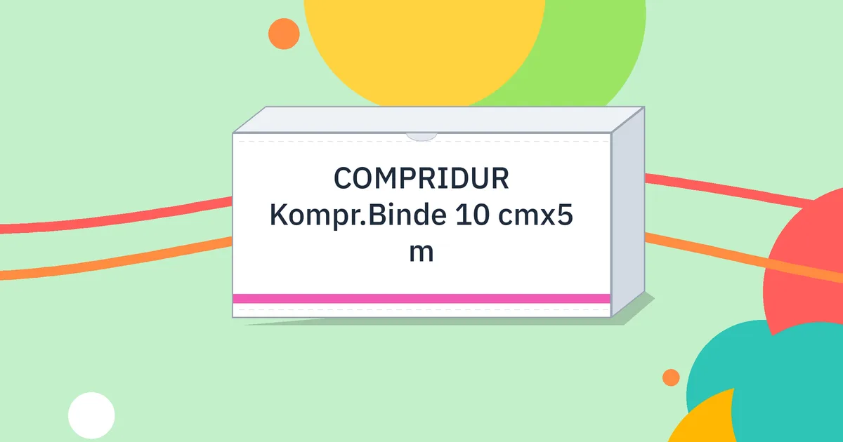 Symbolbild: Packung mit der Aufschrift COMPRIDUR Kompr.Binde 10 cmx5 m (PZN 04592635) – Verfügbarkeit und Bezug in Apotheken in Frankfurt am Main