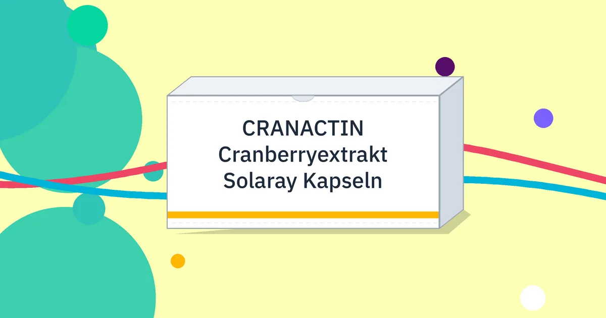 Symbolbild: Packung mit der Aufschrift CRANACTIN Cranberryextrakt Solaray Kapseln (PZN 17253716) – Verfügbarkeit und Bezug in Apotheken in Frankfurt am Main