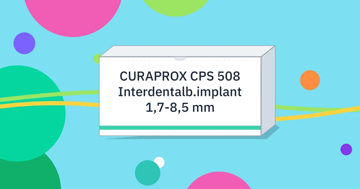Symbolbild: Packung mit der Aufschrift CURAPROX CPS 508 Interdentalb.implant 1,7-8,5 mm (PZN 19642942) – Verfügbarkeit und Bezug in Apotheken in Frankfurt am Main