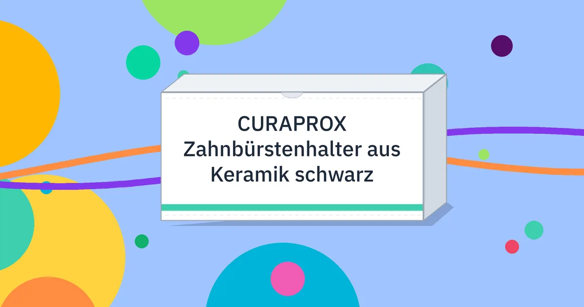 Symbolbild: Packung mit der Aufschrift CURAPROX Zahnbürstenhalter aus Keramik schwarz (PZN 18823009) – Verfügbarkeit und Bezug in Apotheken in Frankfurt am Main