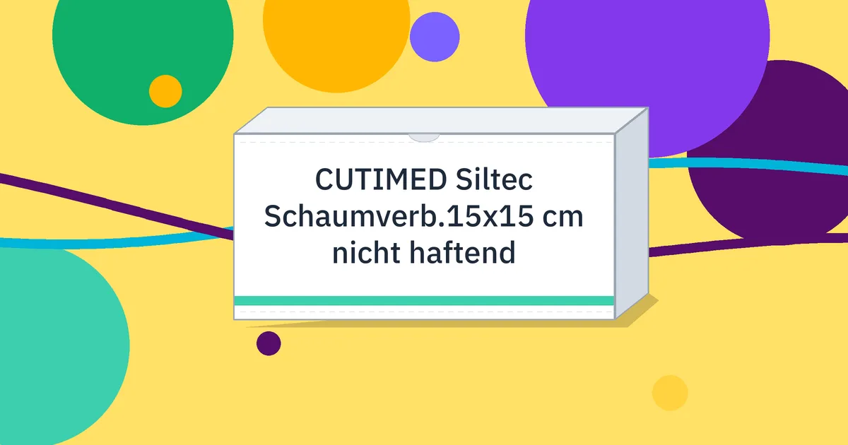 Symbolbild: Packung mit der Aufschrift CUTIMED Siltec Schaumverb.15x15 cm nicht haftend (PZN 17896897) – Verfügbarkeit und Bezug in Apotheken in Frankfurt am Main