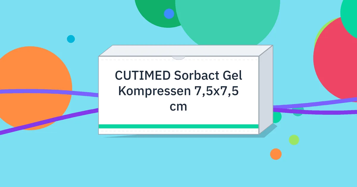 Symbolbild: Packung mit der Aufschrift CUTIMED Sorbact Gel Kompressen 7,5x7,5 cm (PZN 20610700) – Verfügbarkeit und Bezug in Apotheken in Frankfurt am Main