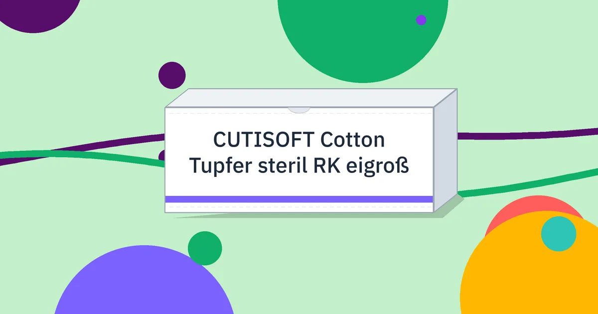 Symbolbild: Packung mit der Aufschrift CUTISOFT Cotton Tupfer steril RK eigroß (PZN 03901206) – Verfügbarkeit und Bezug in Apotheken in Frankfurt am Main
