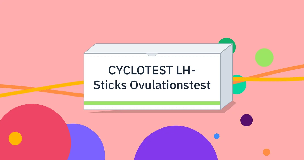 Symbolbild: Packung mit der Aufschrift CYCLOTEST LH-Sticks Ovulationstest (PZN 01399381) – Verfügbarkeit und Bezug in Apotheken in Frankfurt am Main