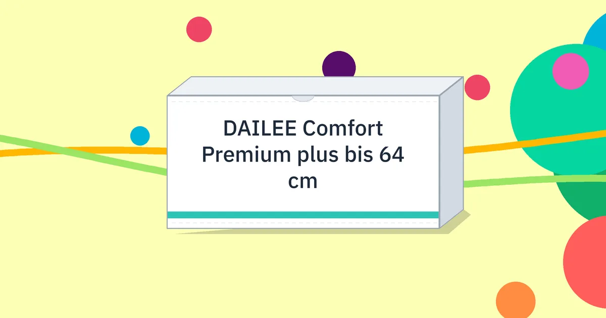 Symbolbild: Packung mit der Aufschrift DAILEE Comfort Premium plus bis 64 cm (PZN 12544432) – Verfügbarkeit und Bezug in Apotheken in Frankfurt am Main