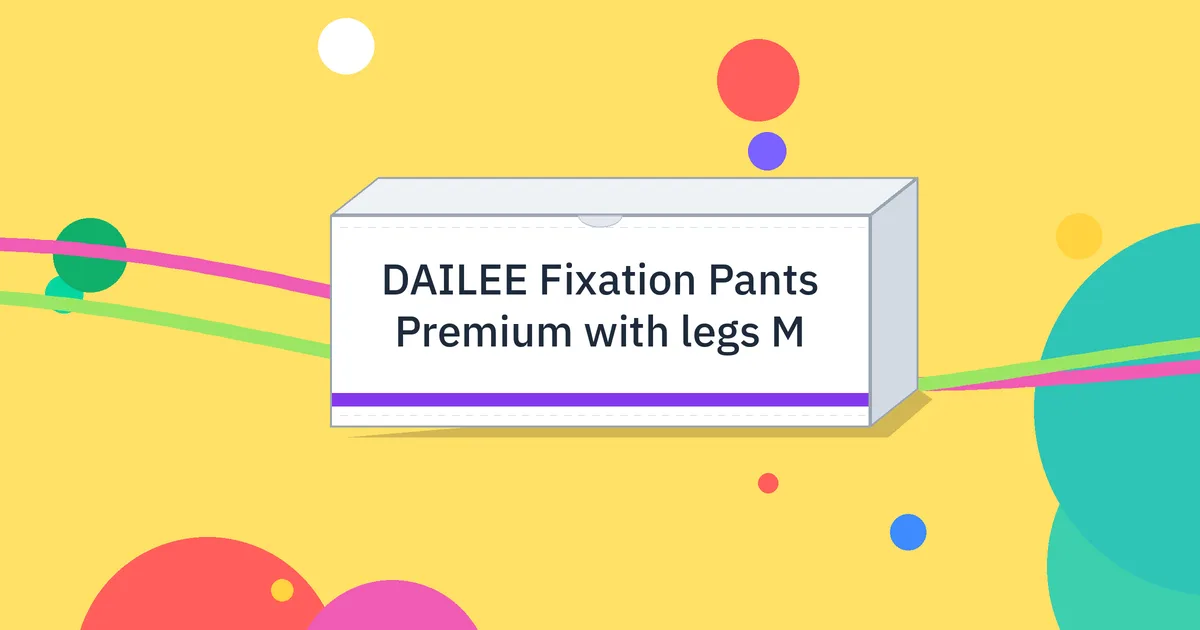 Symbolbild: Packung mit der Aufschrift DAILEE Fixation Pants Premium with legs M (PZN 19125773) – Verfügbarkeit und Bezug in Apotheken in Frankfurt am Main