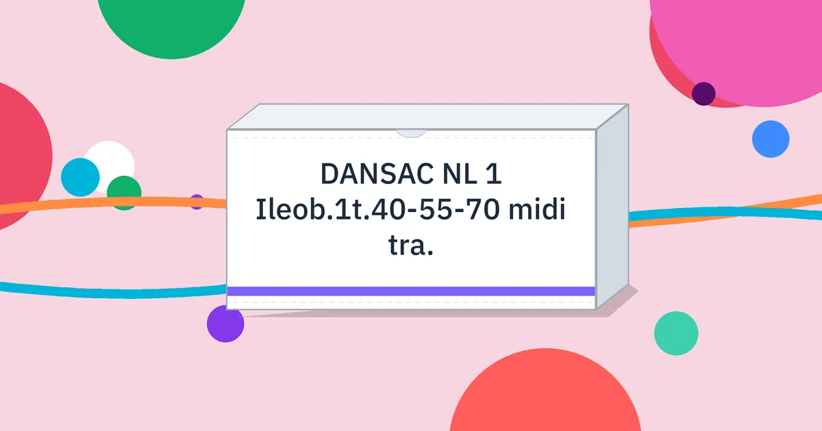 Symbolbild: Packung mit der Aufschrift DANSAC NL 1 Ileob.1t.40-55-70 midi tra. (PZN 08843577) – Verfügbarkeit und Bezug in Apotheken in Frankfurt am Main