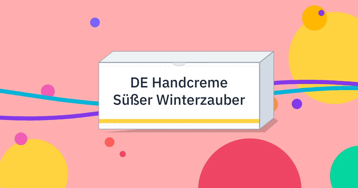 Symbolbild: Packung mit der Aufschrift DE Handcreme Süßer Winterzauber (PZN 17457471) – Verfügbarkeit und Bezug in Apotheken in Frankfurt am Main